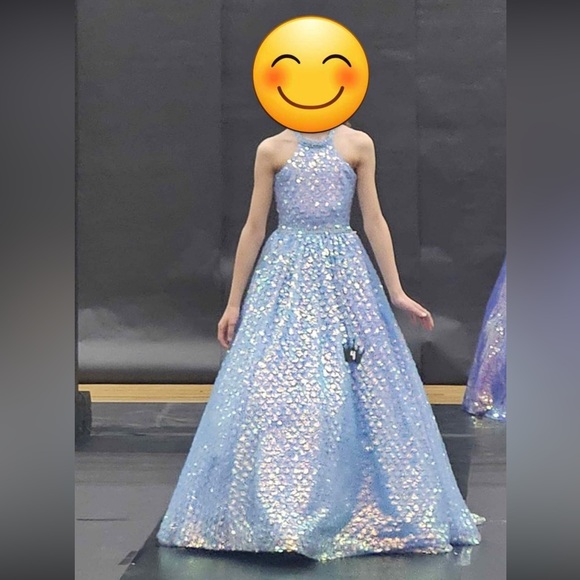 2 Cute | Dresses | 2 Cute Pageant Formal Aqua Blue Mermaid Scales Dress ...